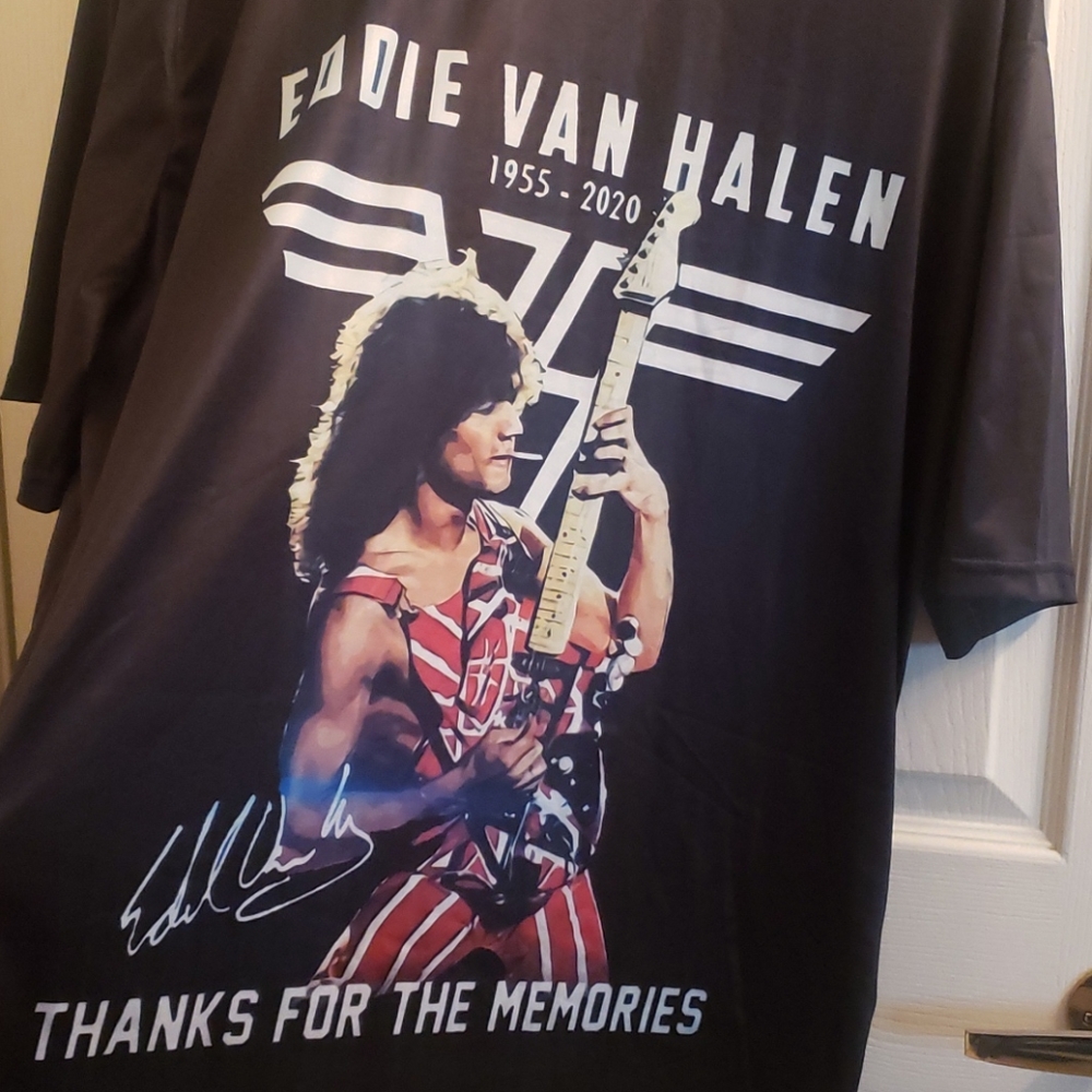 Eddie Van Halen Guitar Memorial T-Shirt Black 3xl - Gem